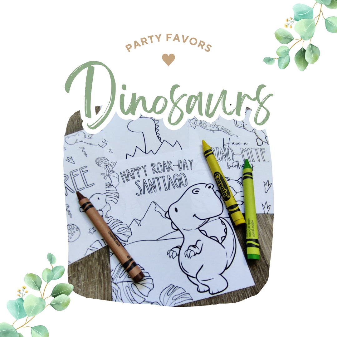 Dinosaurs Coloring Party Favors | Dino Party Favors | Dinosaur Coloring ...