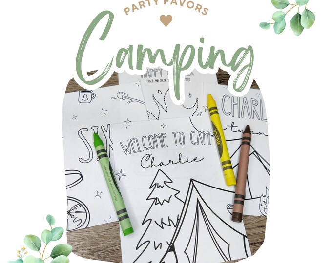Camping Coloring Party Favors: Kids Camp Activity Kit - Etsy