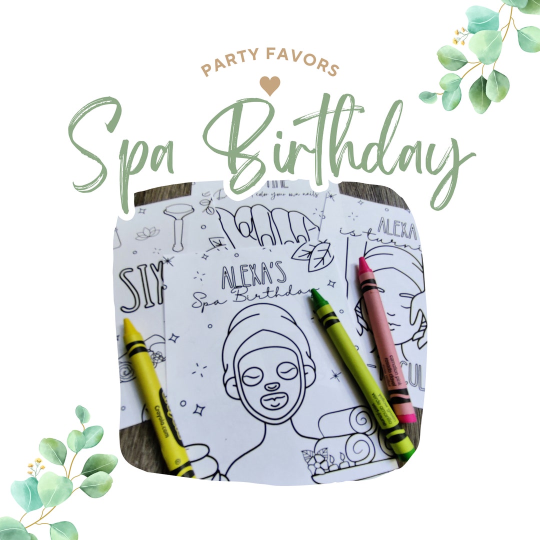 Spa Coloring Party Favors | Spa Party Favors | Spa Coloring Sheets ...