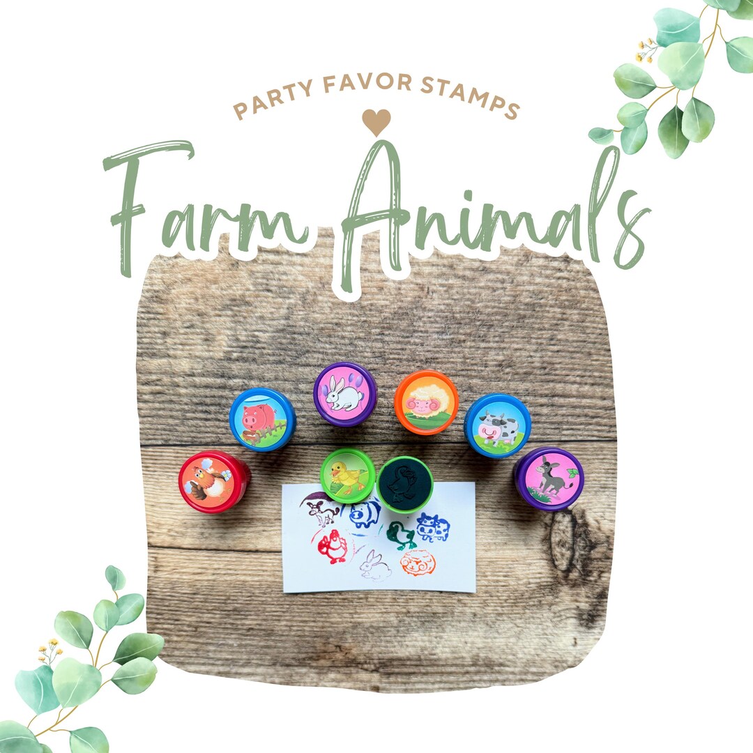 Farmyard Animals Self-inking Stampers Party Favors | Farm Animal Goodie ...