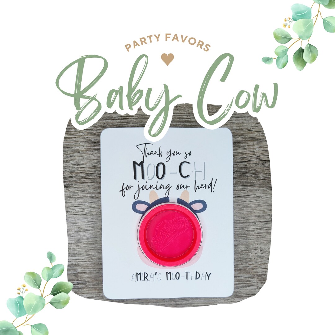 Baby Cow Playdough Party Favors: Kids Birthday Treat - Etsy