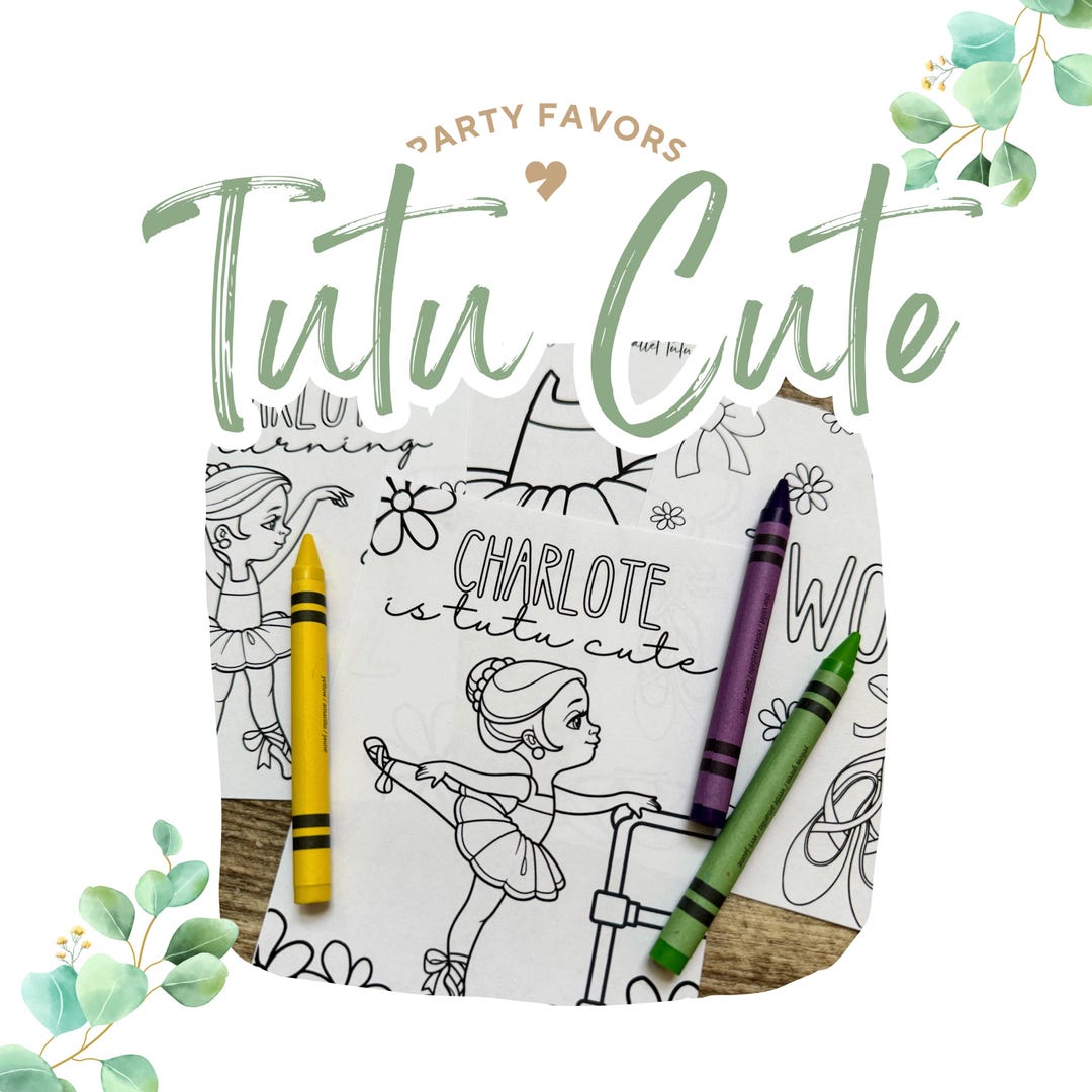 Ballerina Coloring Pages | Tutu Party Favors - Etsy