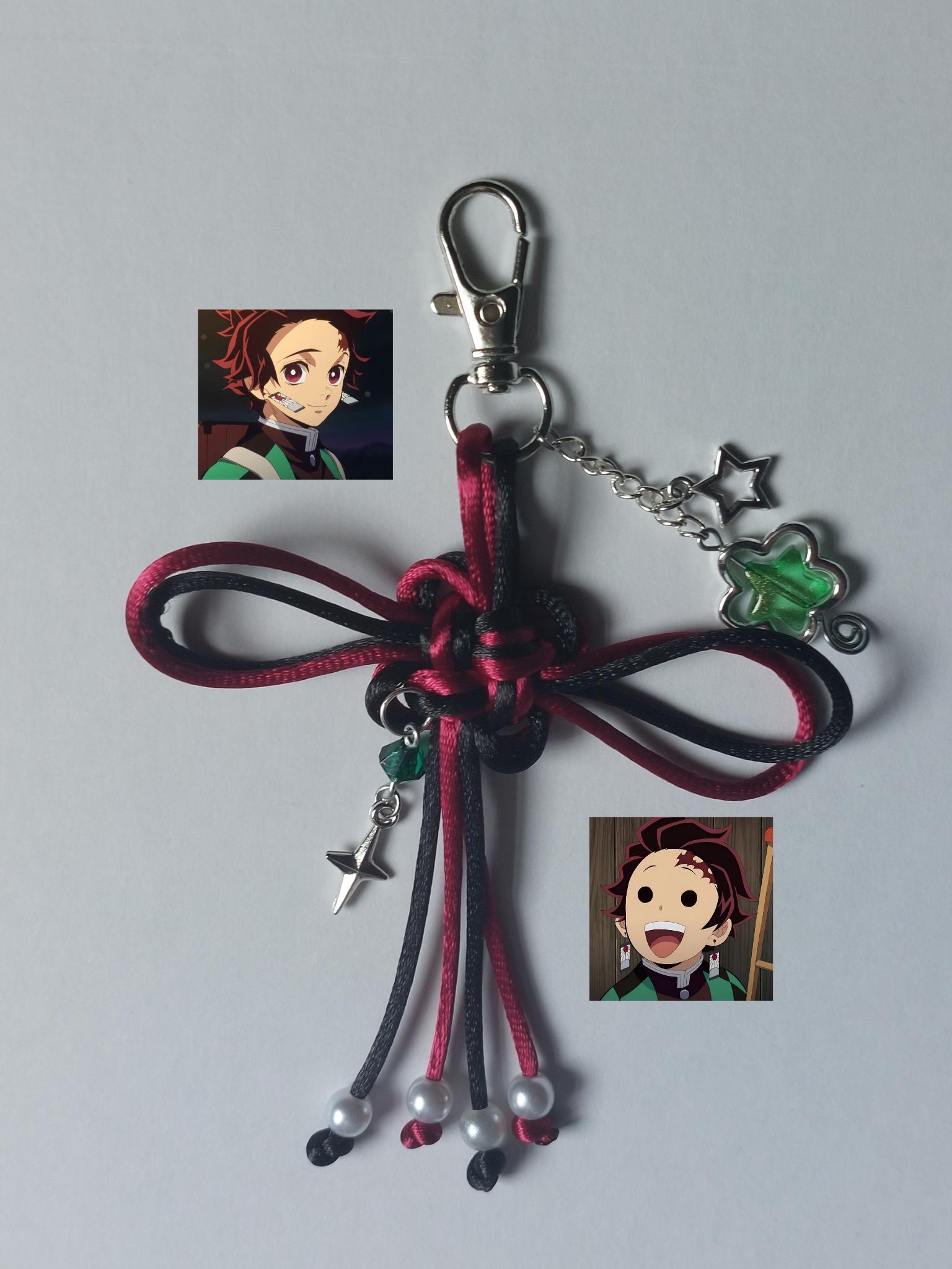 Demon Slayer Tanjiro Kamado Keychain - Handmade Korean/chinese Knot ...