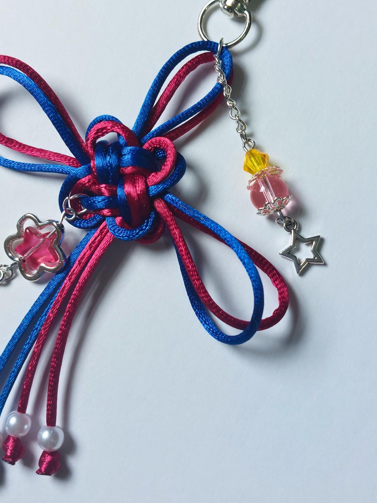 Demon Slayer Akaza Keychain - Korean/chinese Knot Keychain With Beads ...