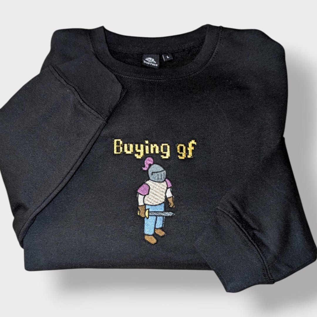 Old School Runescape Meme Jumper – Buying GF Embroidered Gamer Sweater ...