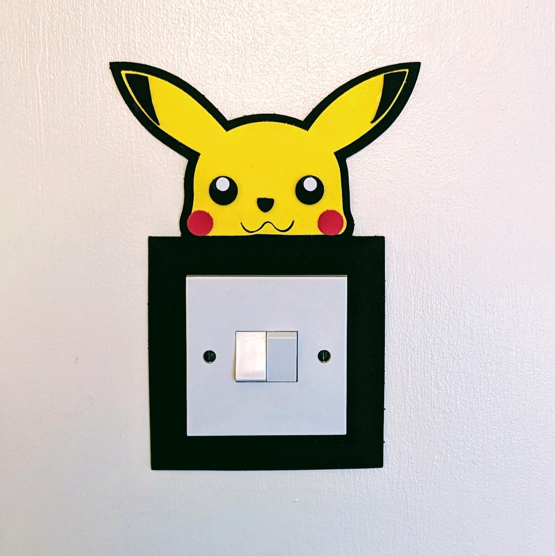 Pikachu Inspired Light Switch Cover, Bedroom, Boys Room Decor, Pokemon ...