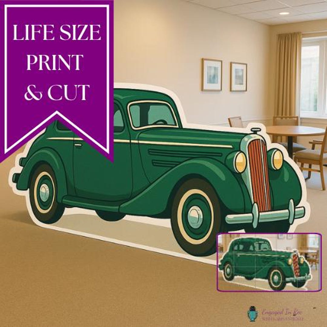 Vintage Car Life-size Cutout PDF | Printable Classic Car Standee ...