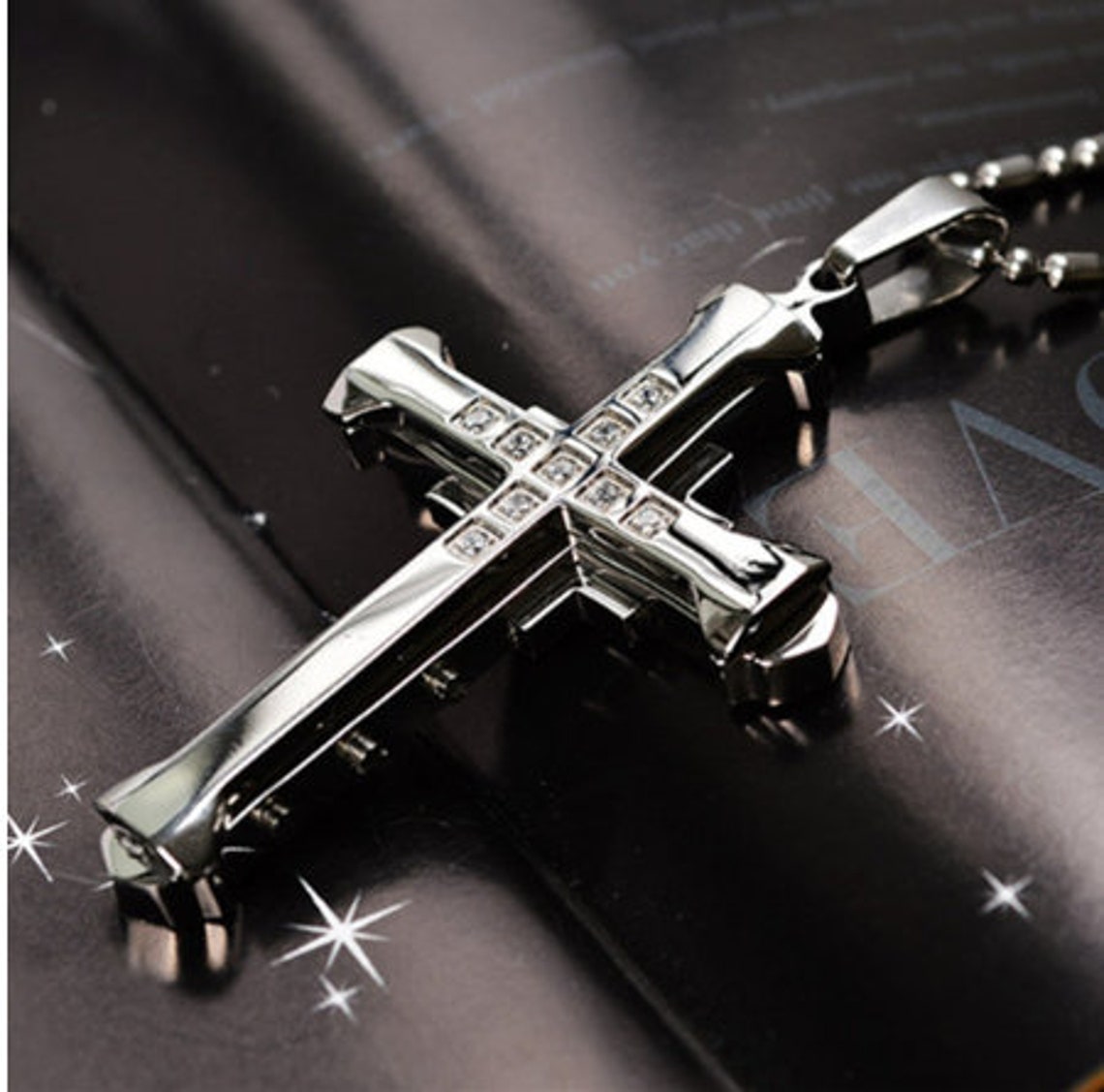 Mens Titanium Steel Cross Necklace Crucifix Necklace Cross - Etsy UK