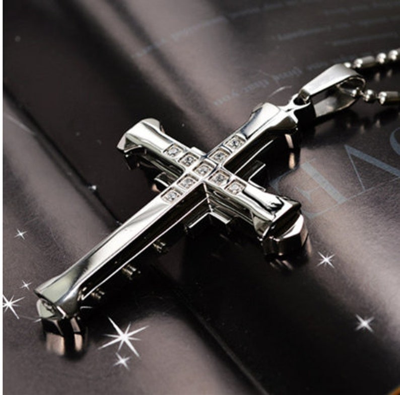 Mens Titanium Steel Cross Necklace Crucifix Necklace Cross - Etsy UK