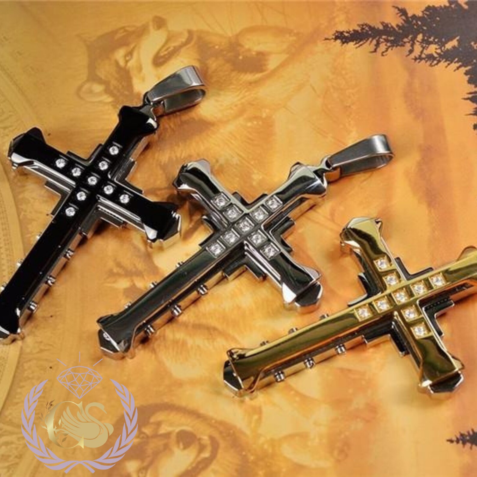 Mens Titanium Steel Cross Necklace Crucifix Necklace Cross - Etsy UK