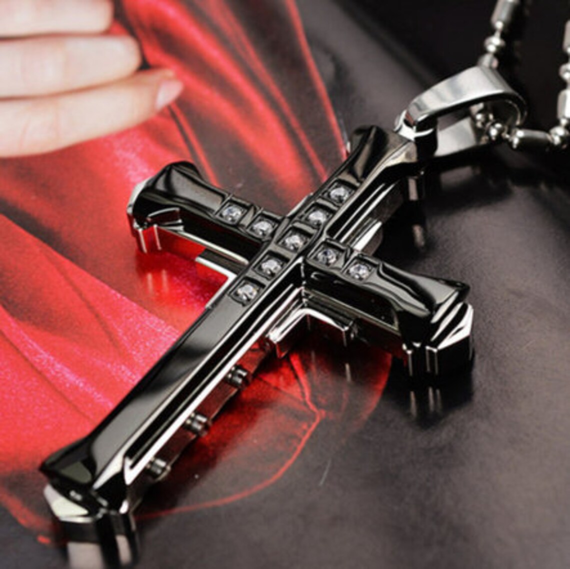 Mens Titanium Steel Cross Necklace Crucifix Necklace Cross - Etsy UK