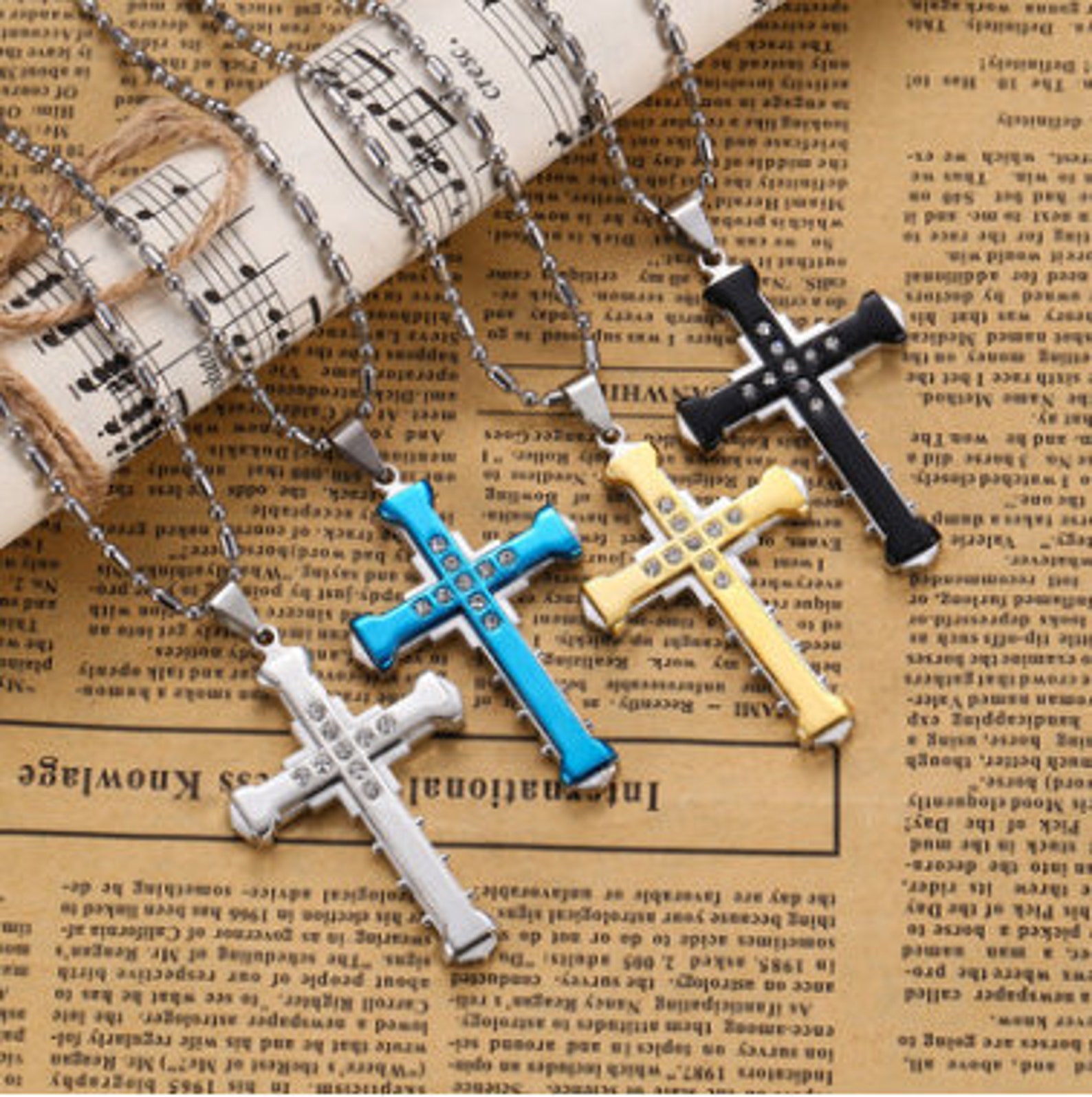 Mens Titanium Steel Cross Necklace Crucifix Necklace Cross - Etsy UK