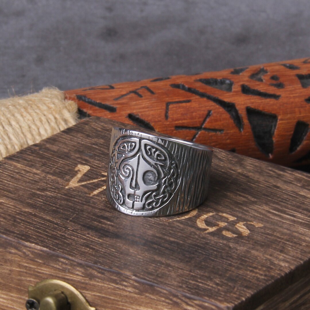 Norse Mythology Goddes Hel Ring Viking Hela Runes Stainless - Etsy