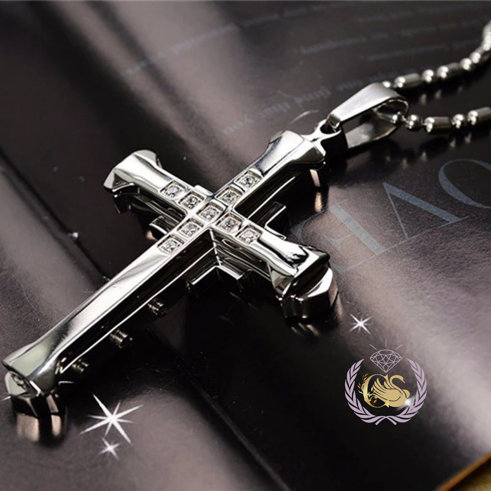 Mens Titanium Steel Cross Necklace Crucifix Necklace Cross - Etsy UK