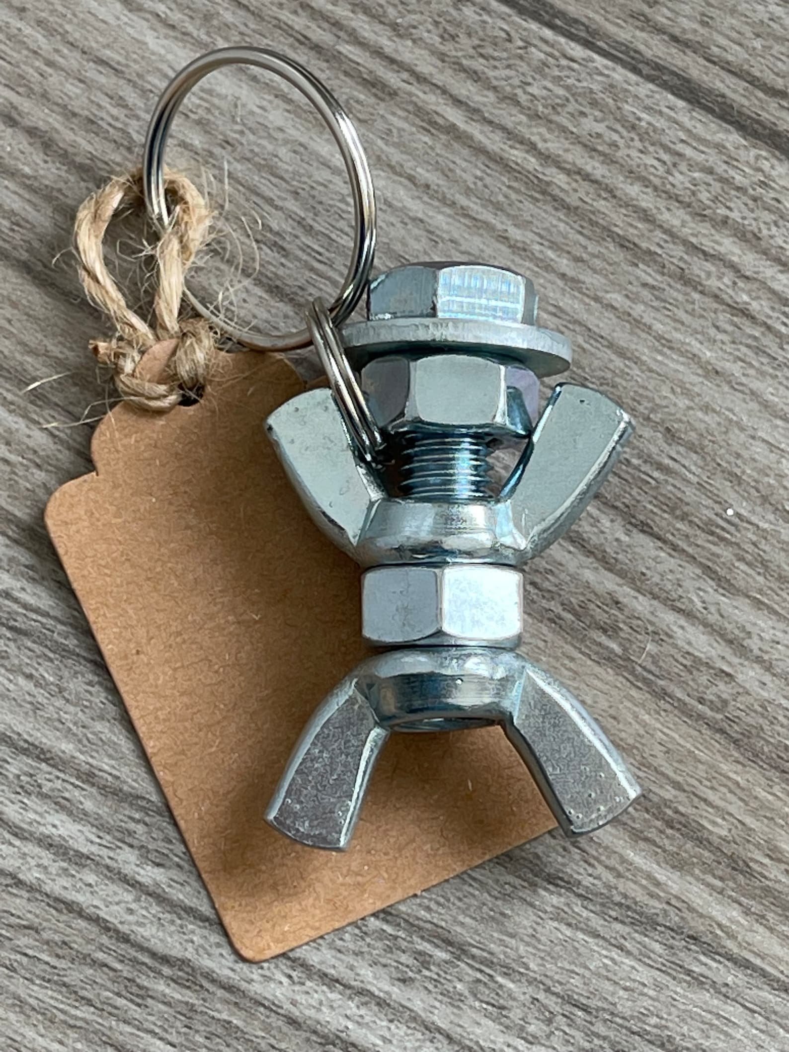 Dad Keyring, Bolt and Nut Keychain, Custom Nut Gift, Shed Key, Man Cave ...