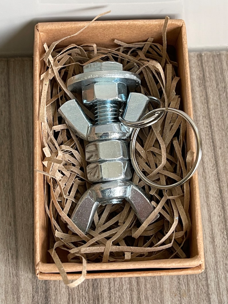 Nut and Bolt Figure Keyring for the Tool-loving Explorer | Stainless ...