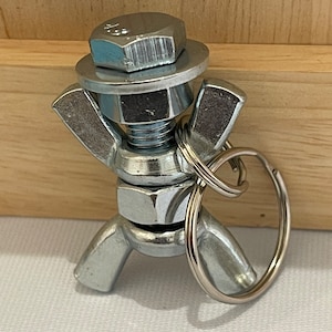 Dad Keyring, Bolt and Nut Keychain, Custom Nut Gift, Shed Key, Man Cave ...