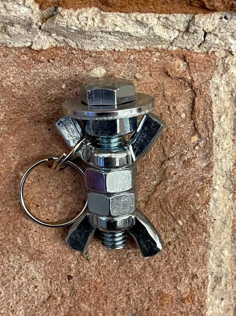 Nut and Bolt Figure Keyring for the Tool-loving Explorer | Stainless ...