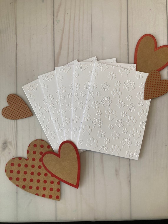 Set of 5 Embossed Greeting Cards Paw Prints Pets Rainbow - Etsy