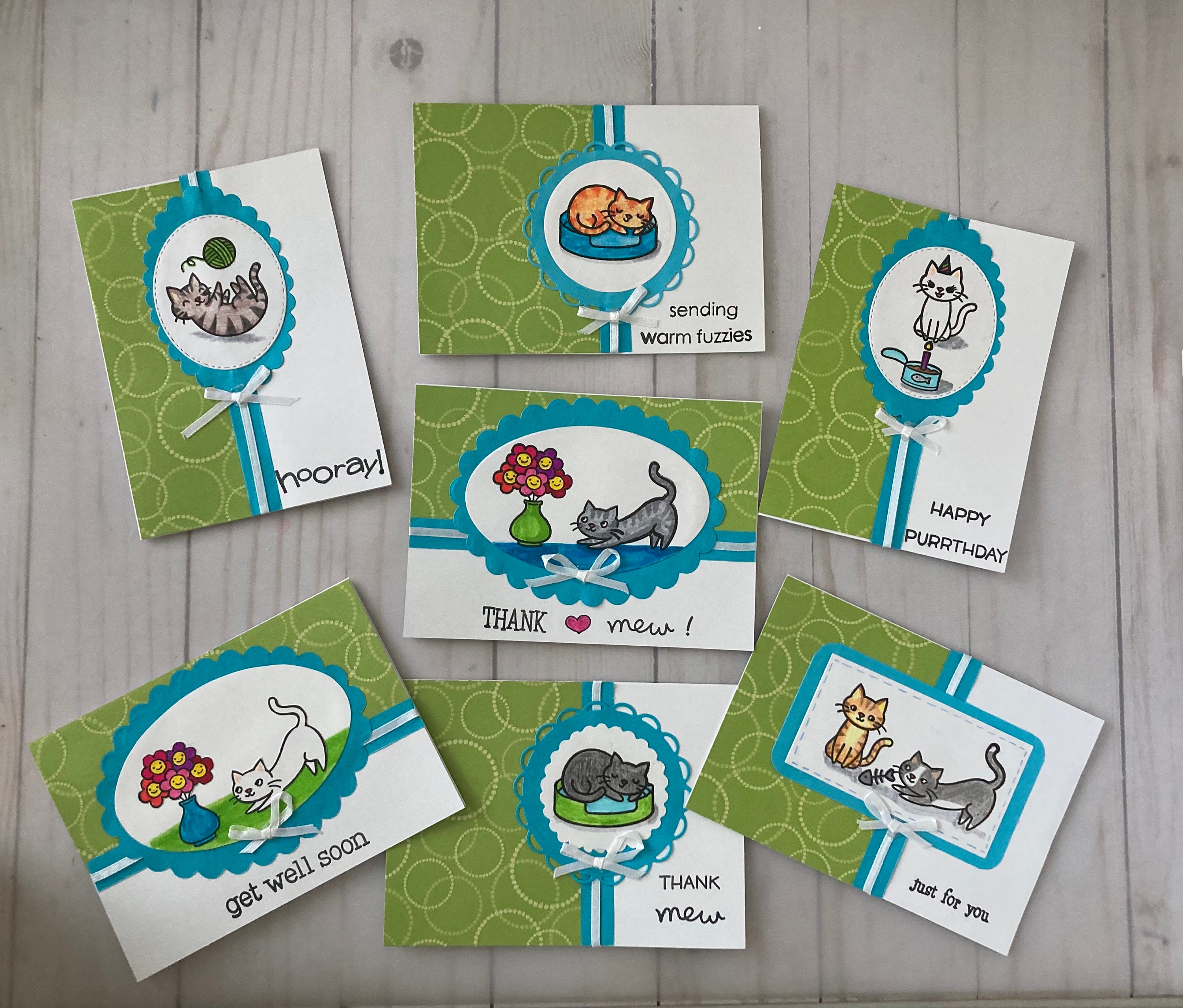 Set of 7 Kitty Cat Cards for the Cat Lover - Etsy