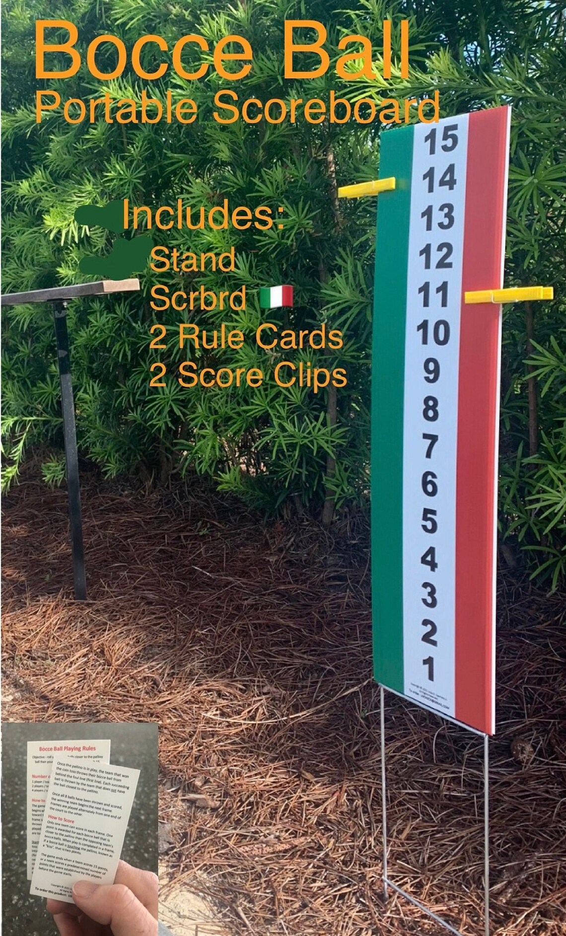 Bocce Ball Scoreboard W/stand 2 Scoring Clips and 2 - Etsy