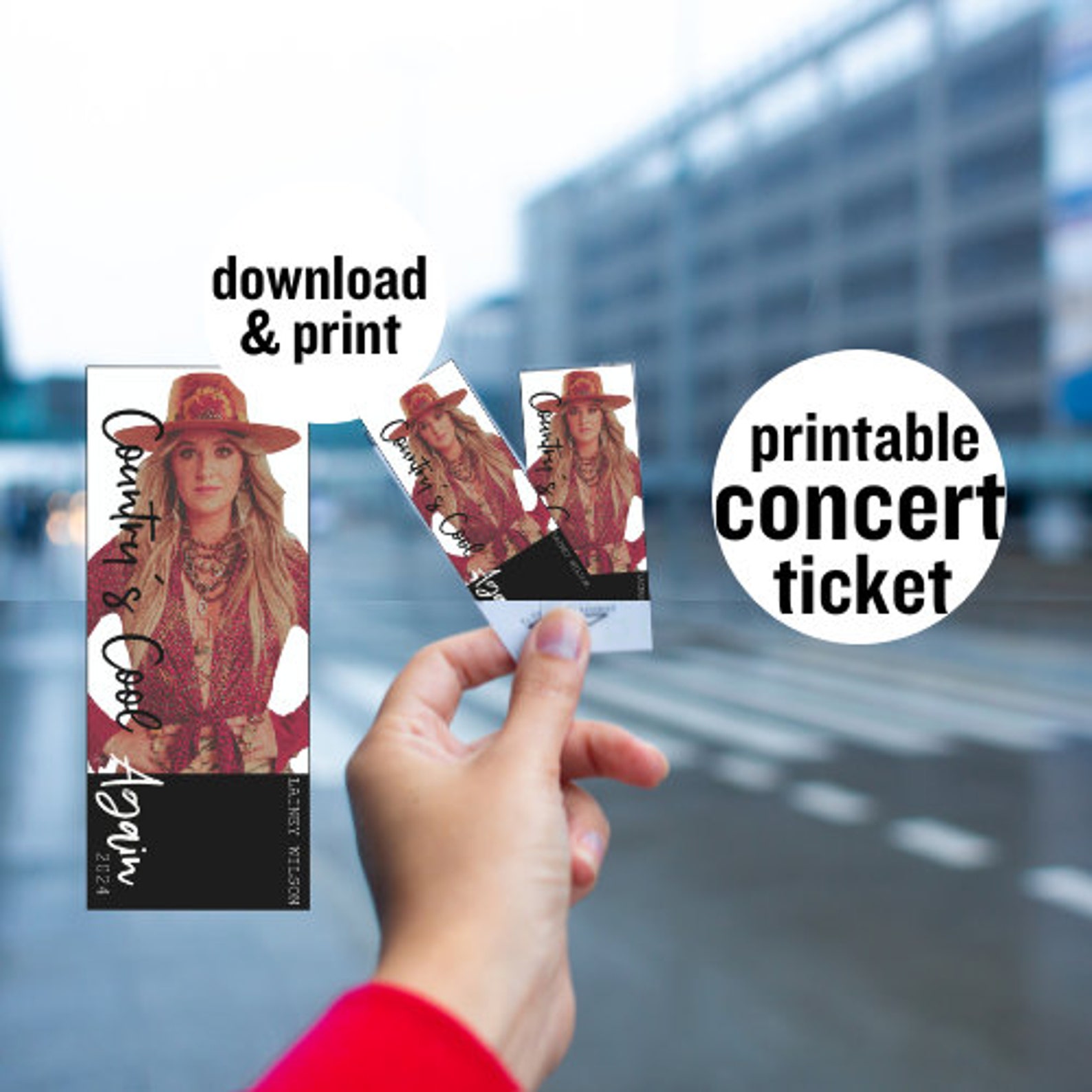 Printable Country Concert Ticket, Lainey Wilson Fan Ticket Download ...