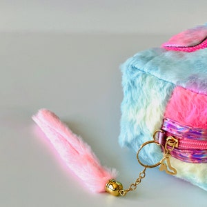 Fuzzy Cat Pencil Case, Kawaii Cosmetic Bag, School Supplies, Soft ...