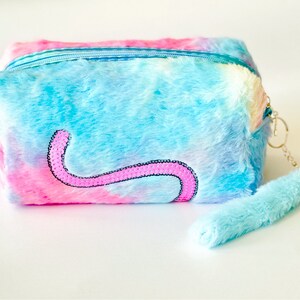 Fuzzy Cat Pencil Case, Kawaii Cosmetic Bag, School Supplies, Soft ...