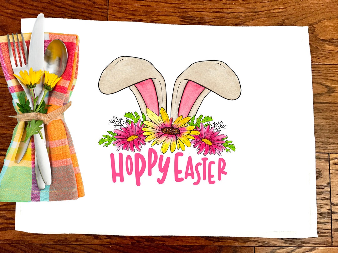 Hoppy Easter Placemat Set, Easter Bunny, Home Decor - Etsy