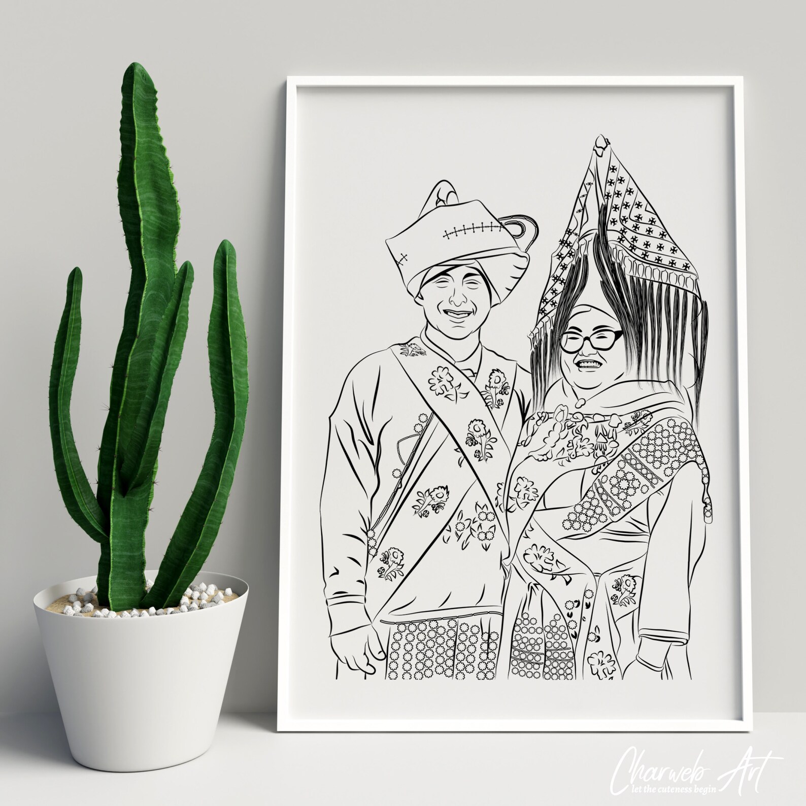 Line Art Commission Couples Portrait From Photo. Couples - Etsy