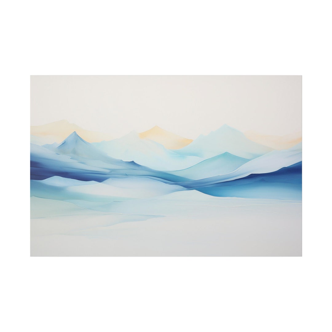 Mountains Nature Canvas | Understated | Blue | Decor Minimalist ...