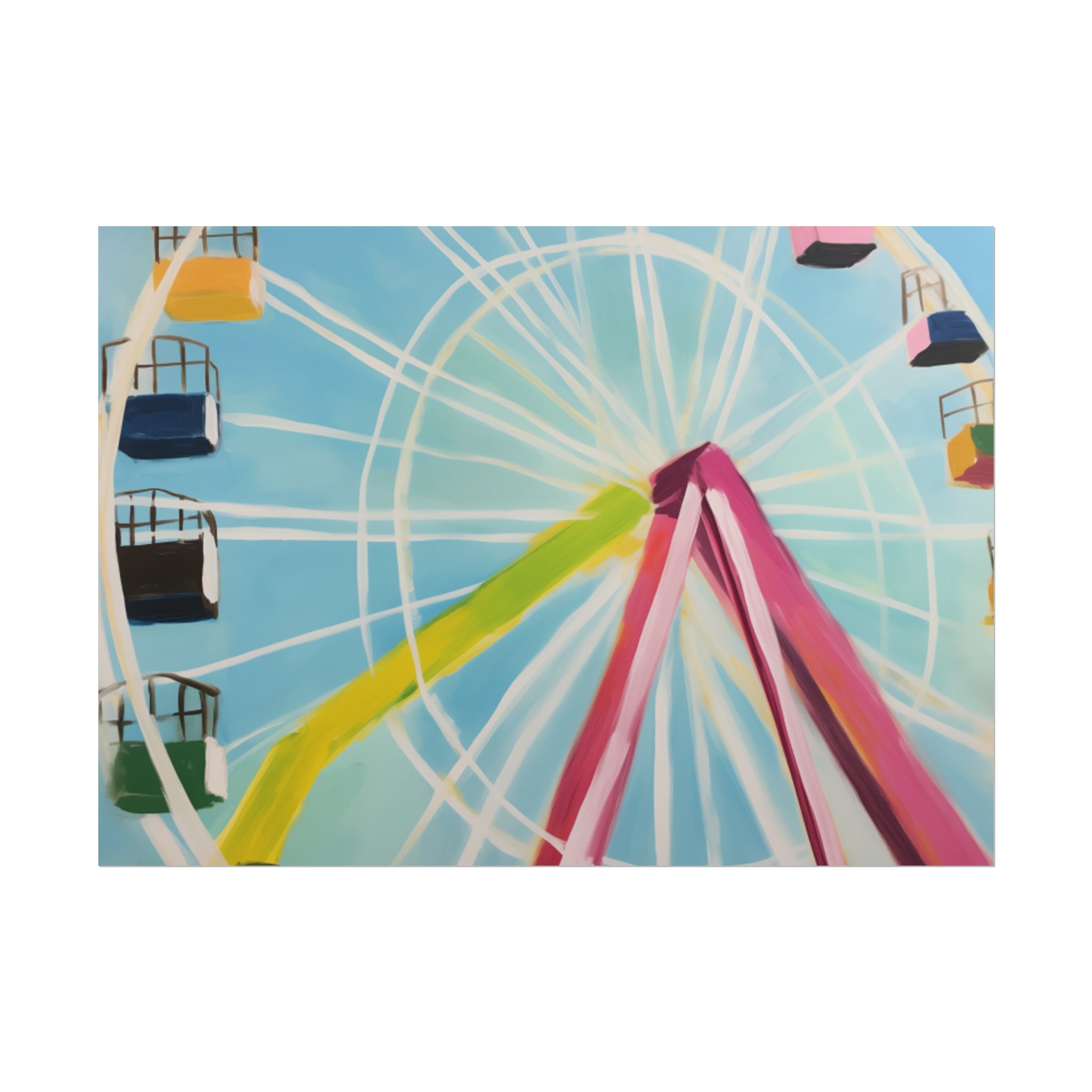 Ferris Wheel Art Print, Theme Park, Kids, Children, Nursery Fine Art ...