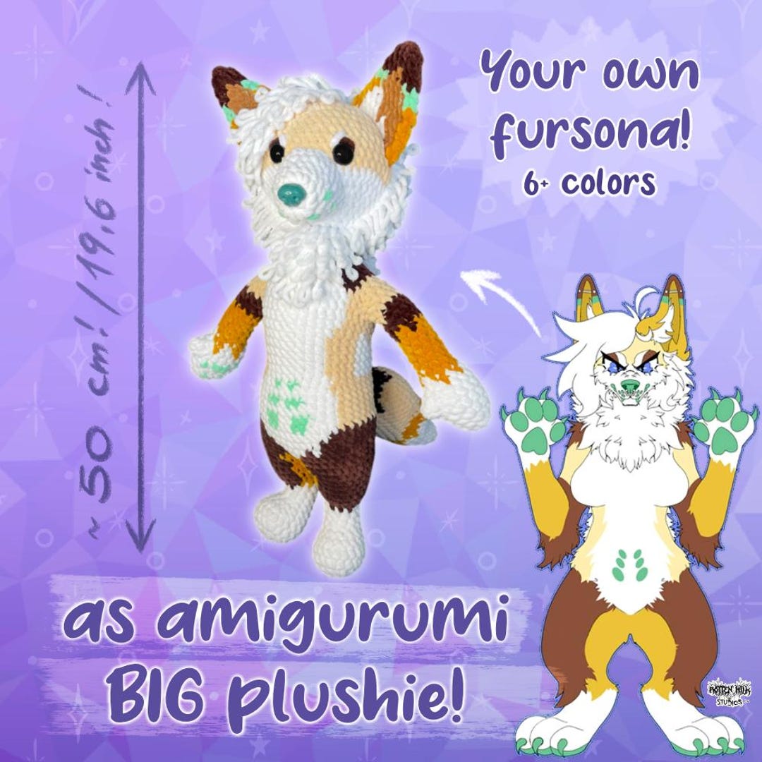 CUSTOM 6+ Colors | Crochet Plushie Fursona | Amigurumi Furry - Etsy