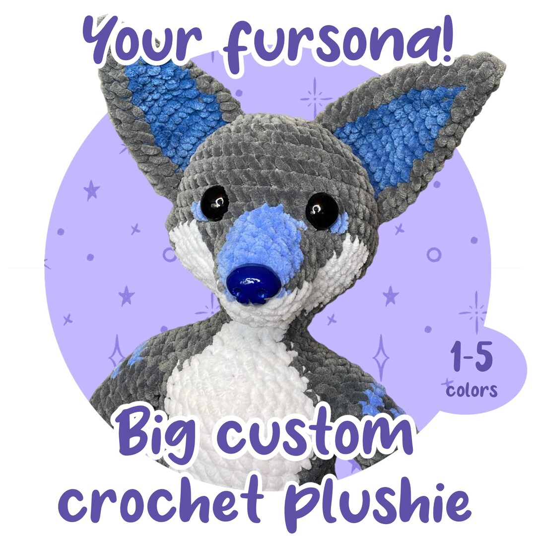 CUSTOM 1-5 Colors Crochet Plushie Fursona Amigurumi Furry - Etsy