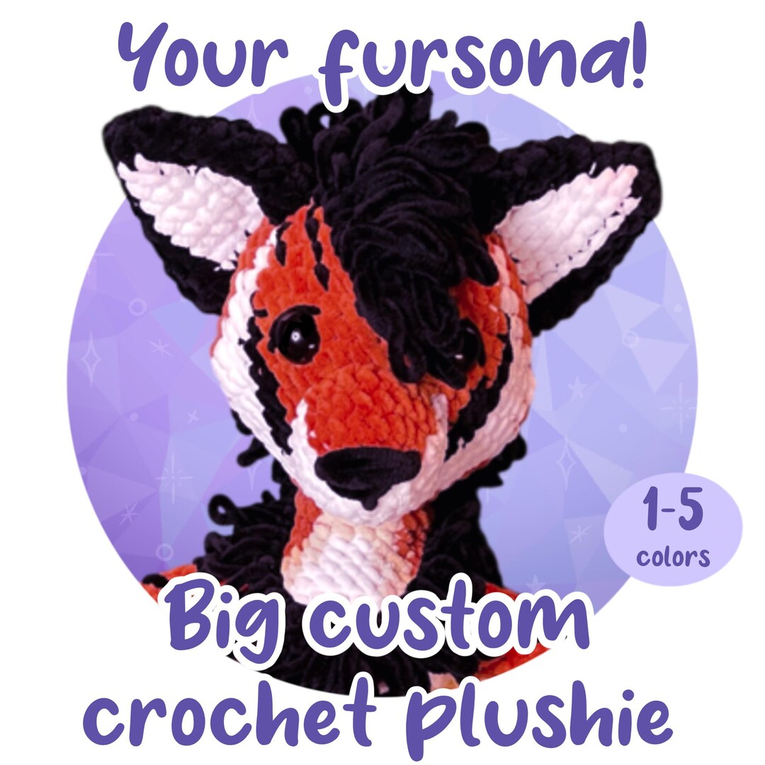 CUSTOM 1-5 Colors | Crochet Plushie Fursona | Amigurumi Furry - Etsy