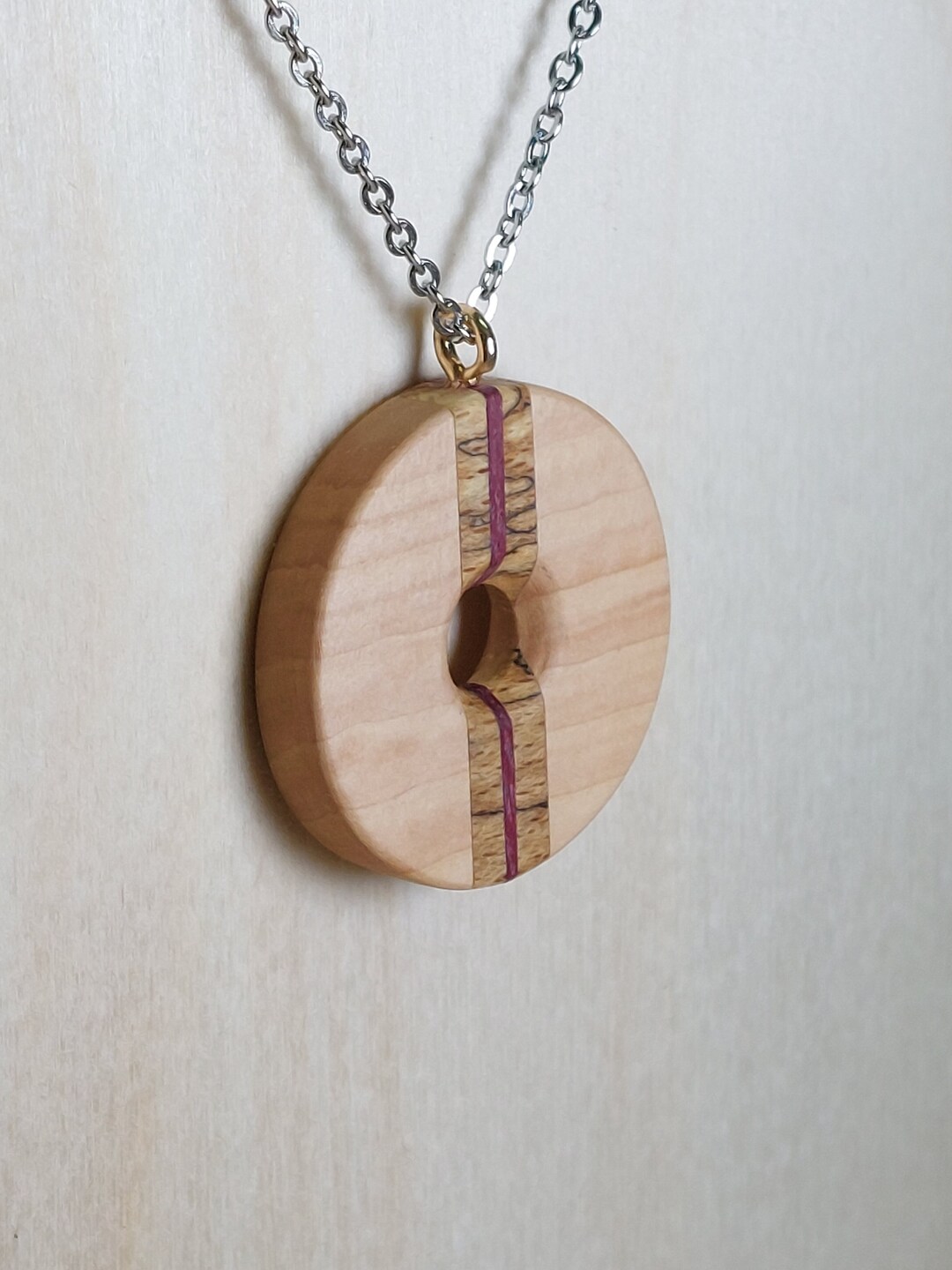 Unique Spalted Wood Jewelry With Hawthorn, Beech and Amaranth - Etsy