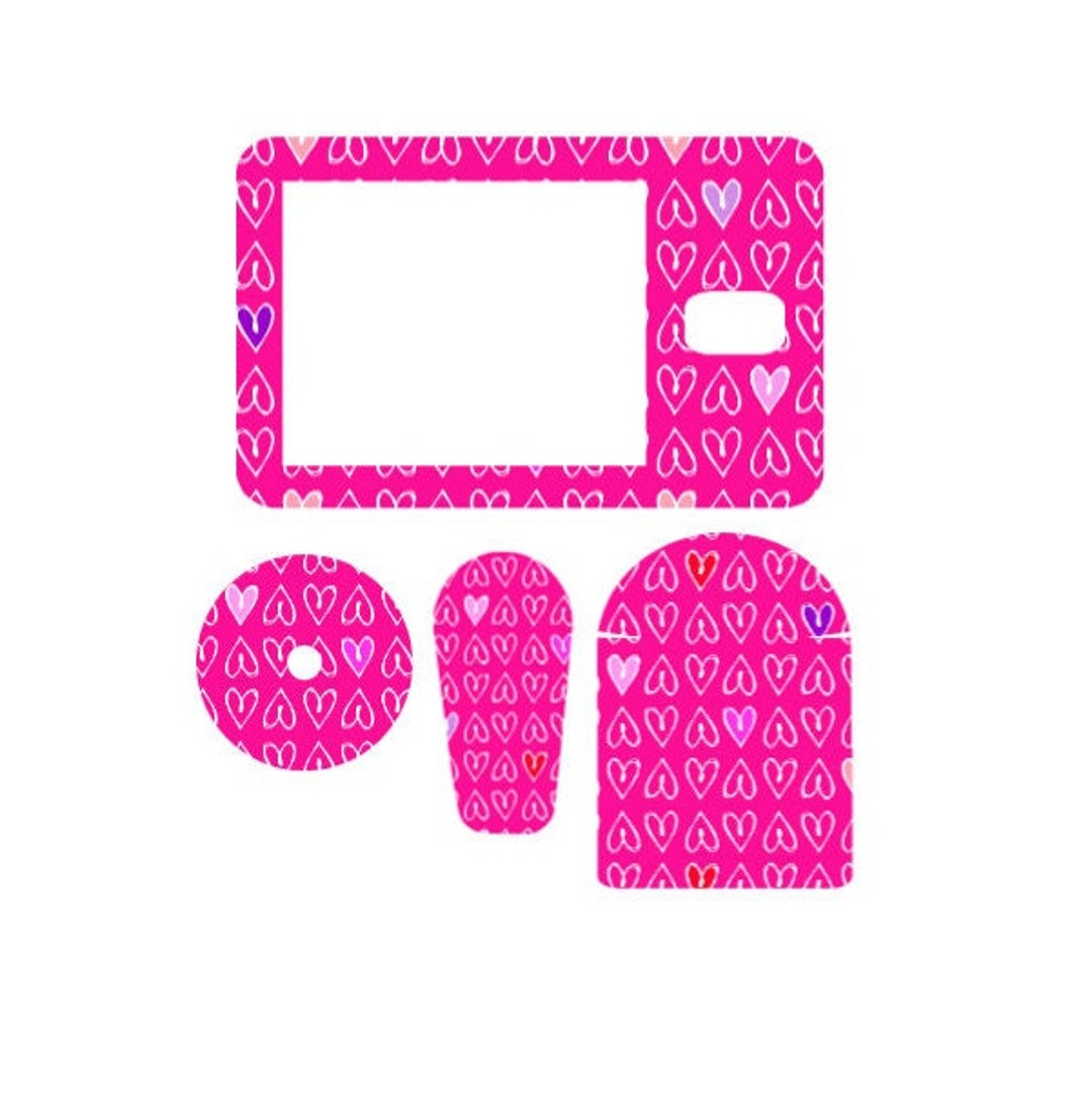 Pink Hearts Diabetes Tech Decal Sticker - Etsy