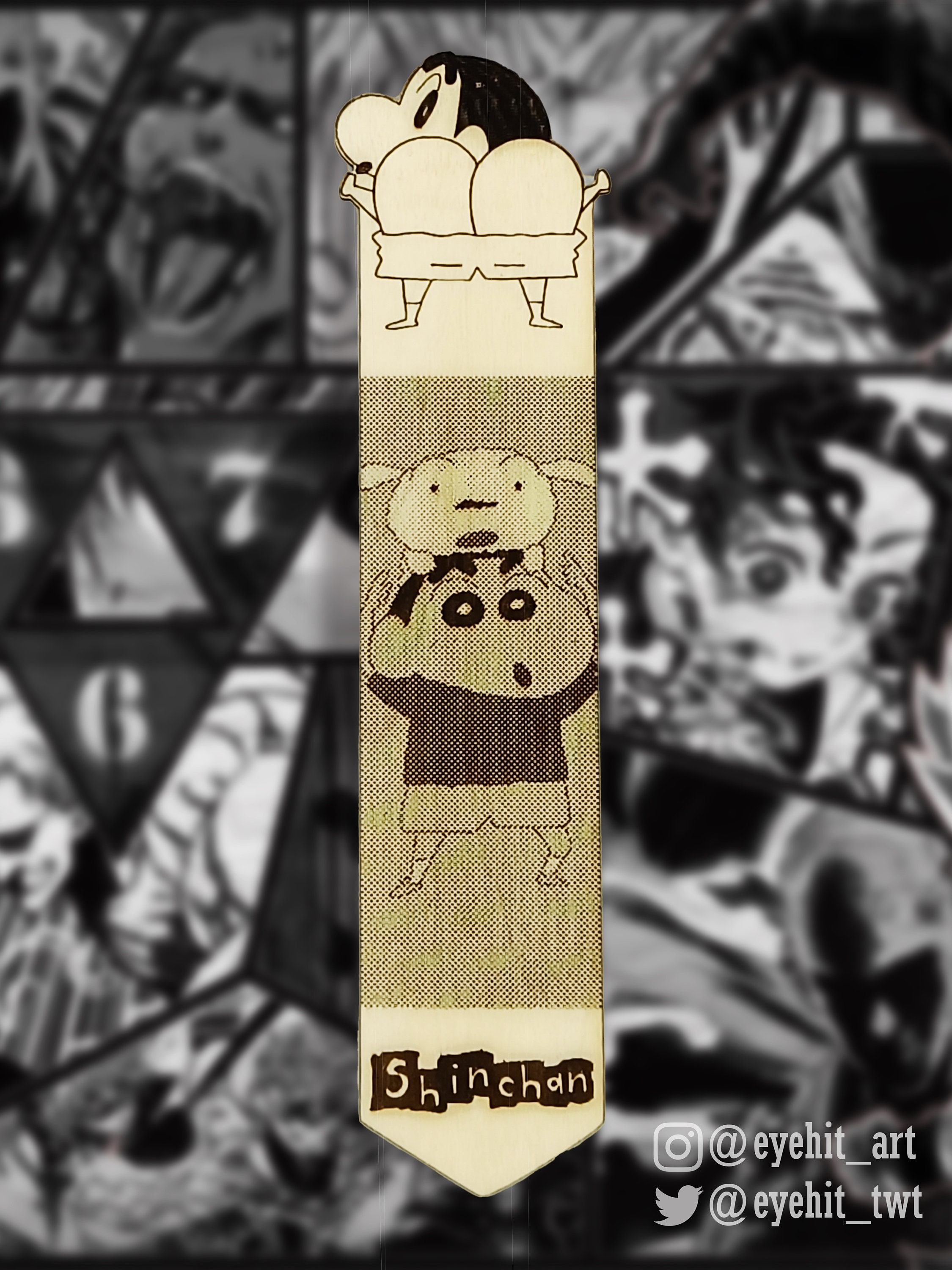 Shin-chan Wooden Bookmark From Manga and Anime - Etsy