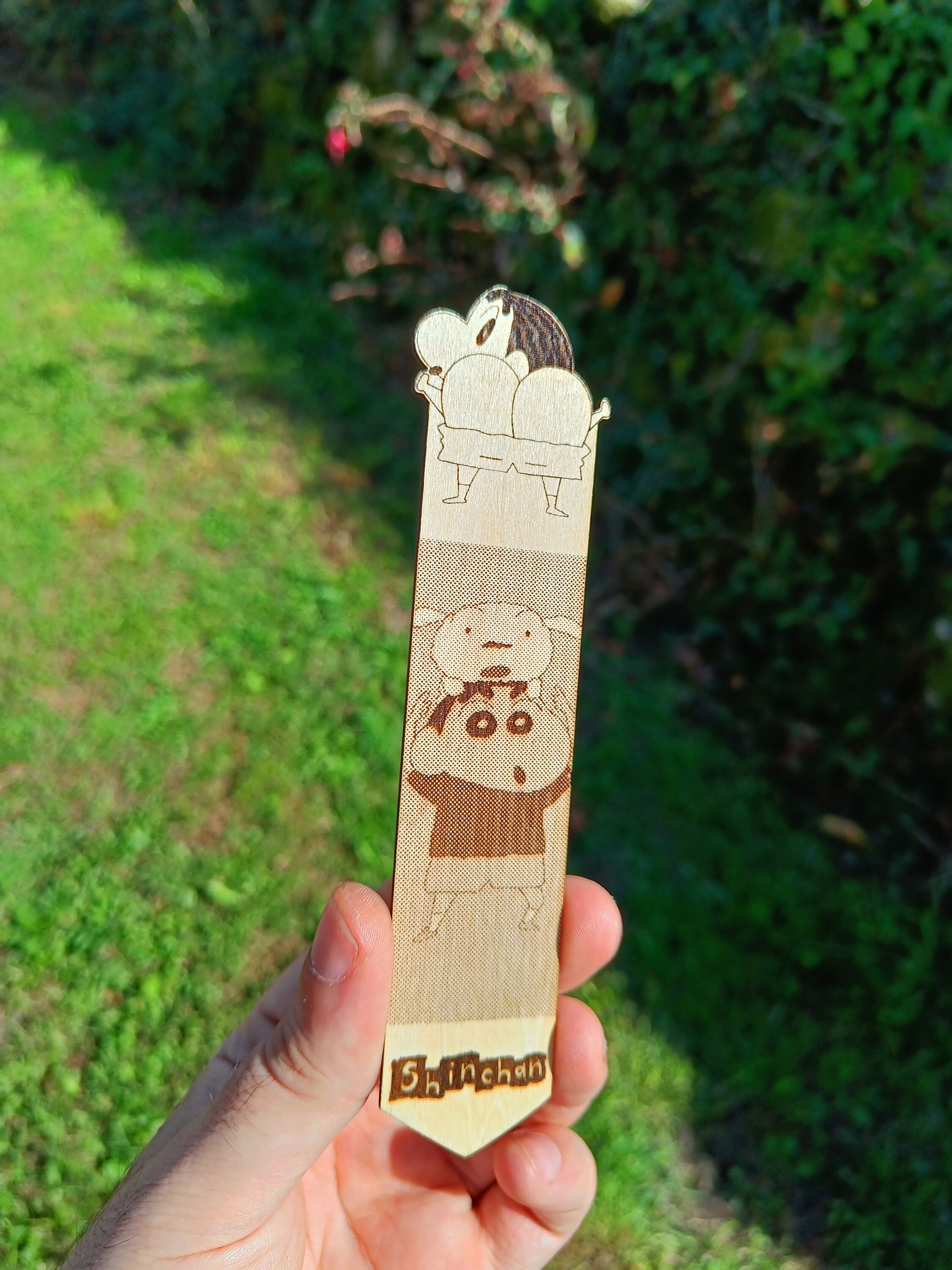 Shin-chan Wooden Bookmark From Manga and Anime - Etsy