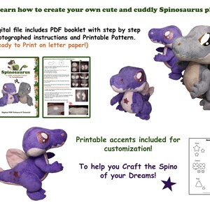 Spinosaurus Digital Plush Pattern and Tutorial - Etsy