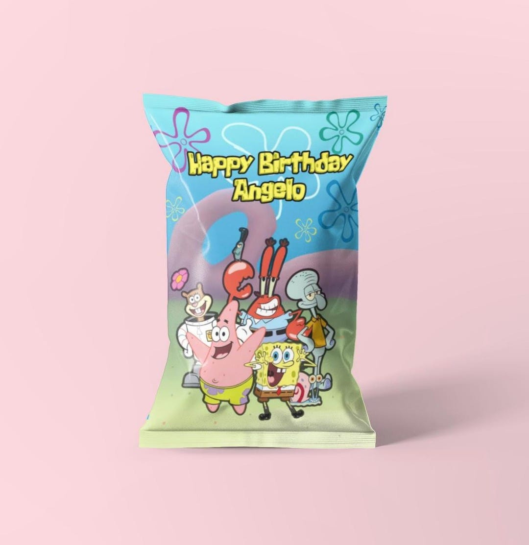 Sponge-bob & Patrick Party Chip Bags , Sponge and Patrick Dessert Table ...