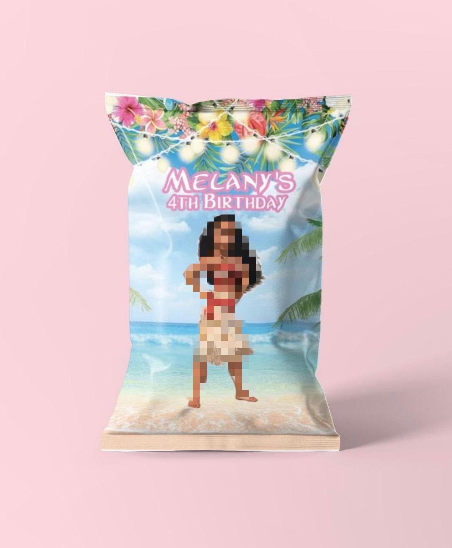 Moana or Baby Moana Party Favors, Custom Chip Bags, Caprisun Labels ...