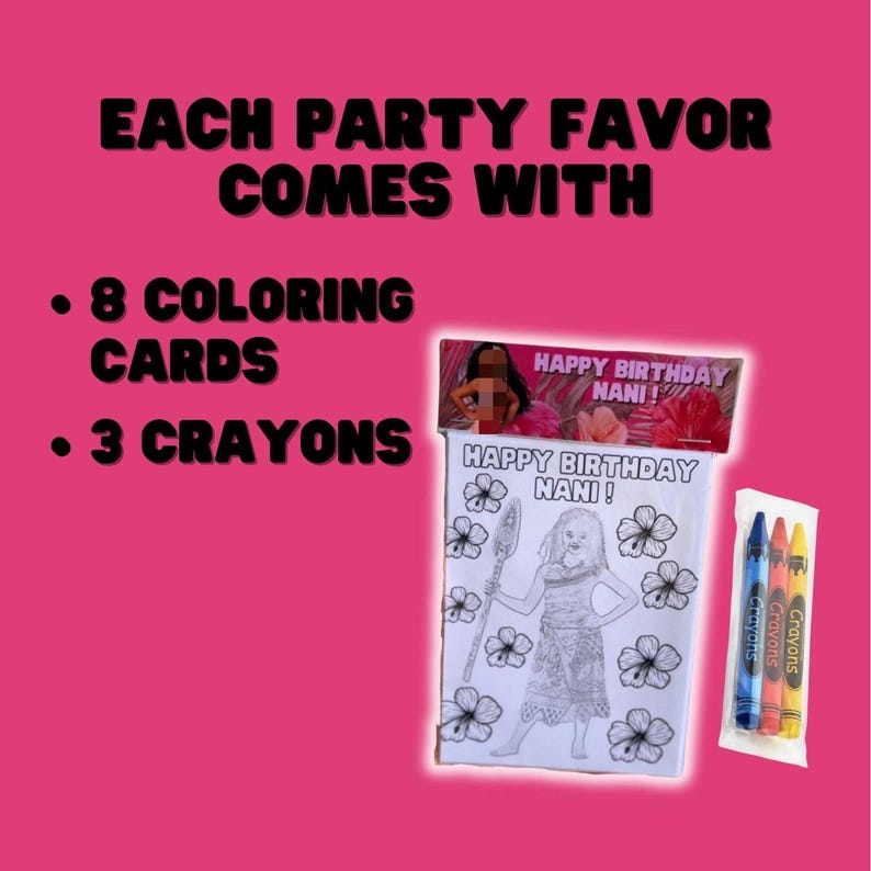 Moan a Coloring Pages, Moanna Party Favors, 8 Personalized Coloring ...
