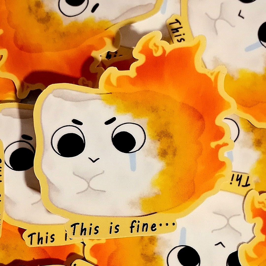 This is Fine. Roasting Marshmallow Sticker. - Etsy