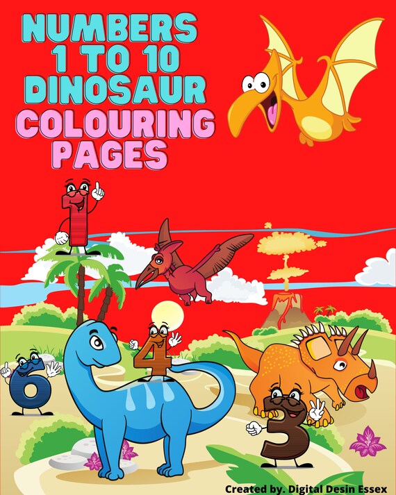 Numbers & Dinosaurs Colouring Book. Excellent for Learning. - Etsy