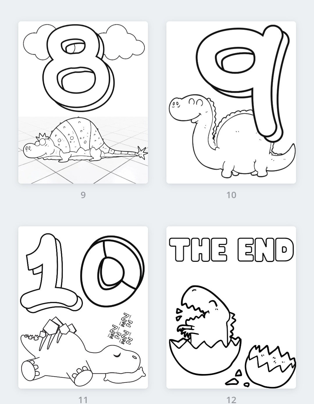 Libro para colorear de números y dinosaurios. Excelente para aprender ...