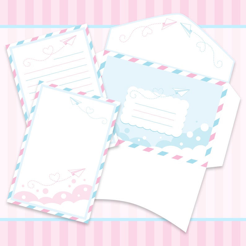 Super Cute Kawaii | Pastel | Airmail | Paper Airplanes | Classic ...