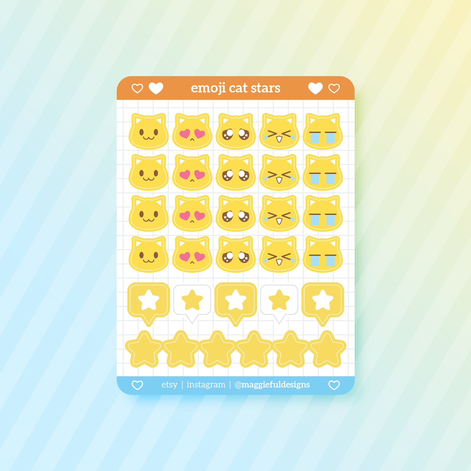 Kawaii Cute Emoji Blobs Yellow Smileys Bears Cats - Etsy