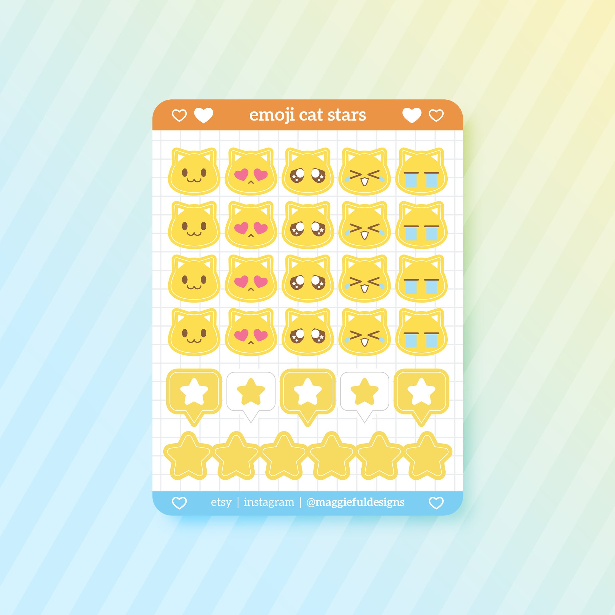 Kawaii Cute Emoji Blobs Yellow Smileys Bears Cats - Etsy