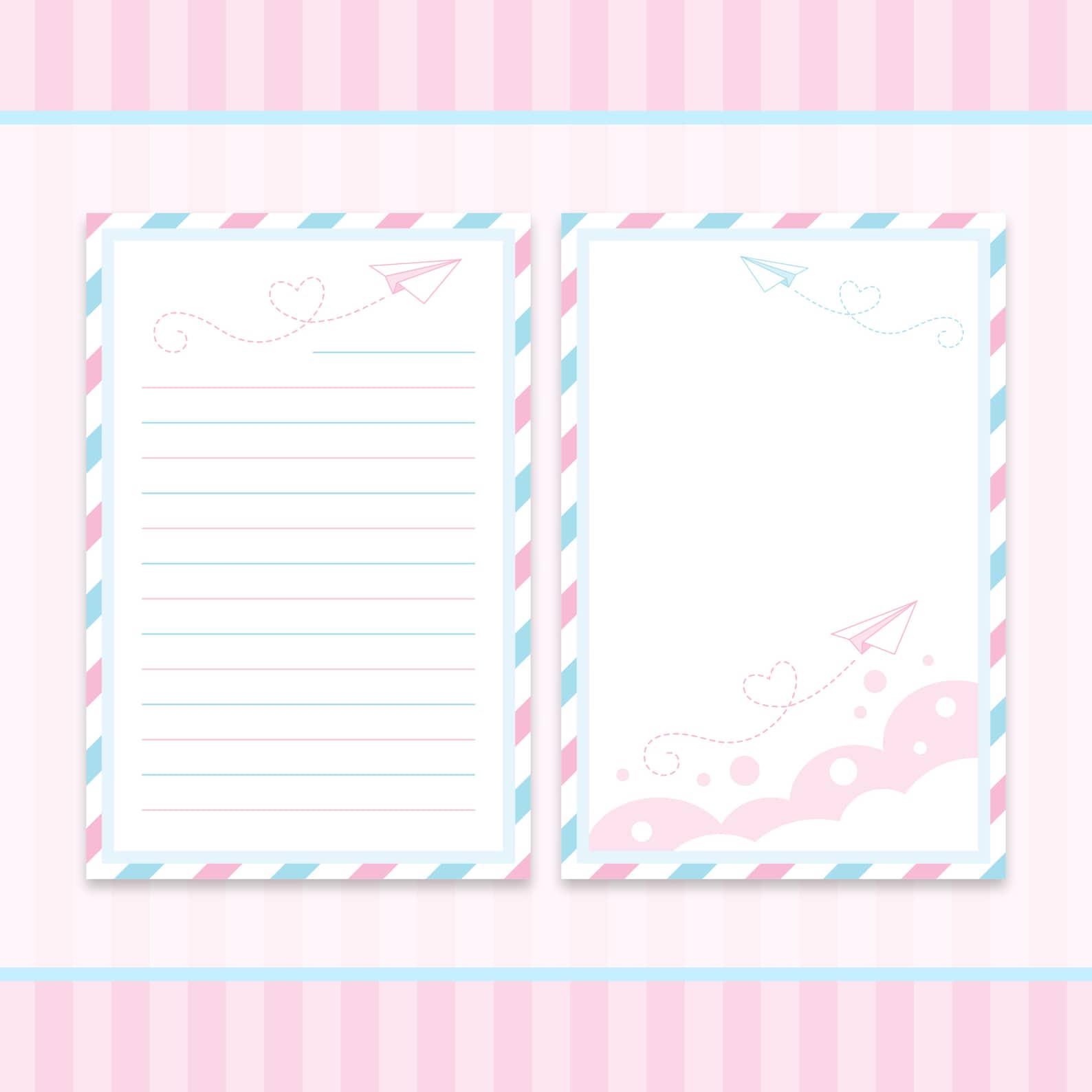 Super Cute Kawaii | Pastel | Airmail | Paper Airplanes | Classic ...